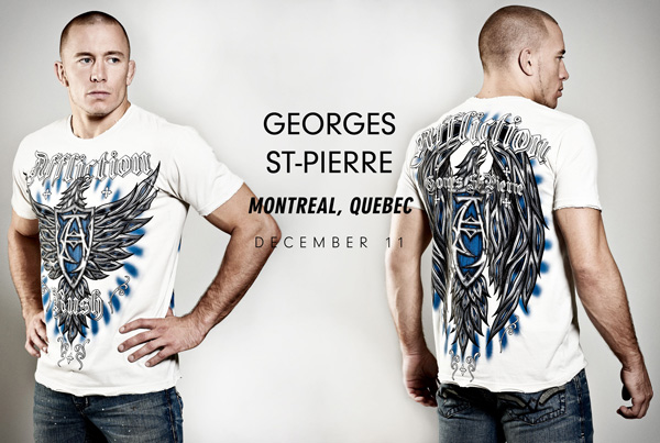 Georges St-Pierre UFC 124 T-shirts by Affliction | FighterXFashion.com