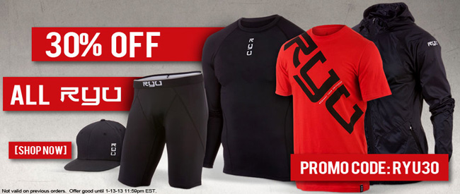MMA Gear Deal: Get 30% Off All RYU | FighterXFashion.com