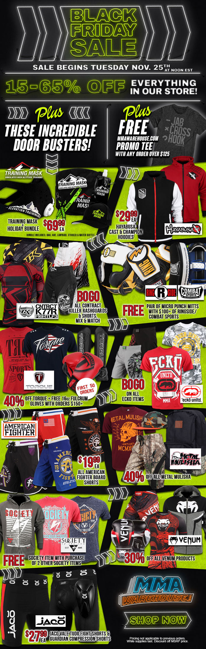 Black Friday 2014 MMA Sale at MMA Warehouse | FighterXFashion.com