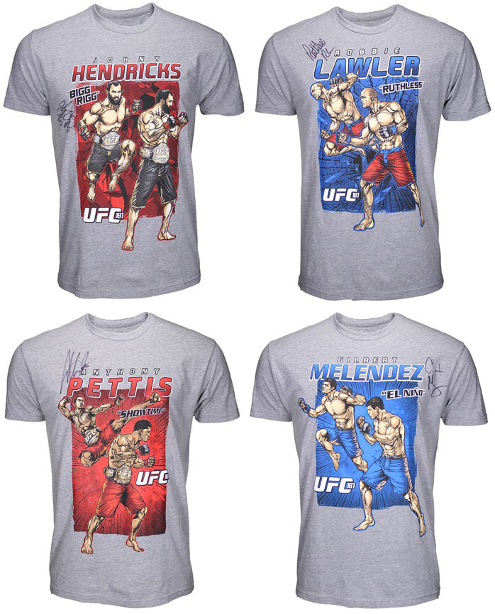 UFC 181 Limited Edition Signed Shirts Hendricks Lawler Pettis ...