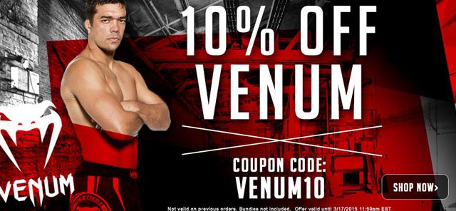Get 10% Off Venum Gear at MMA Warehouse | FighterXFashion.com