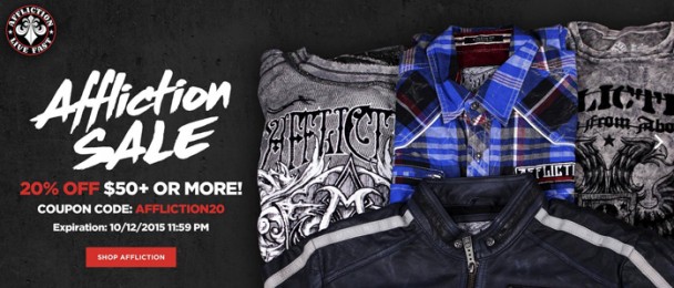 Affliction Clothing Sale at MMA Warehouse | FighterXFashion.com