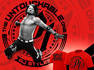 WWE AJ Styles Untouchable Red Shirt | FighterXFashion.com