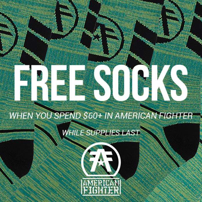 American Fighter Socks Promo at MMA Warehouse | FighterXFashion.com