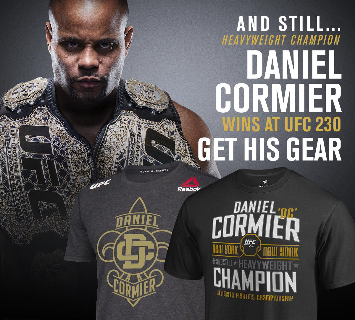 Daniel Cormier UFC 230 Champion Shirts | FighterXFashion.com