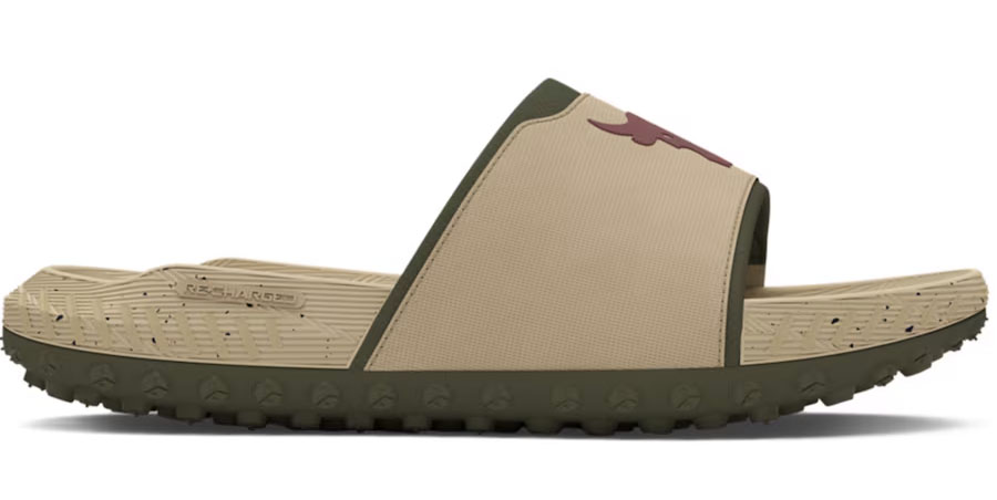 Under Armour UFC Project Rock 3 Slide Sandals Tan Colorway