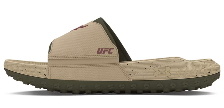 Under Armour UFC Project Rock 3 Slide Sandals Tan Colorway