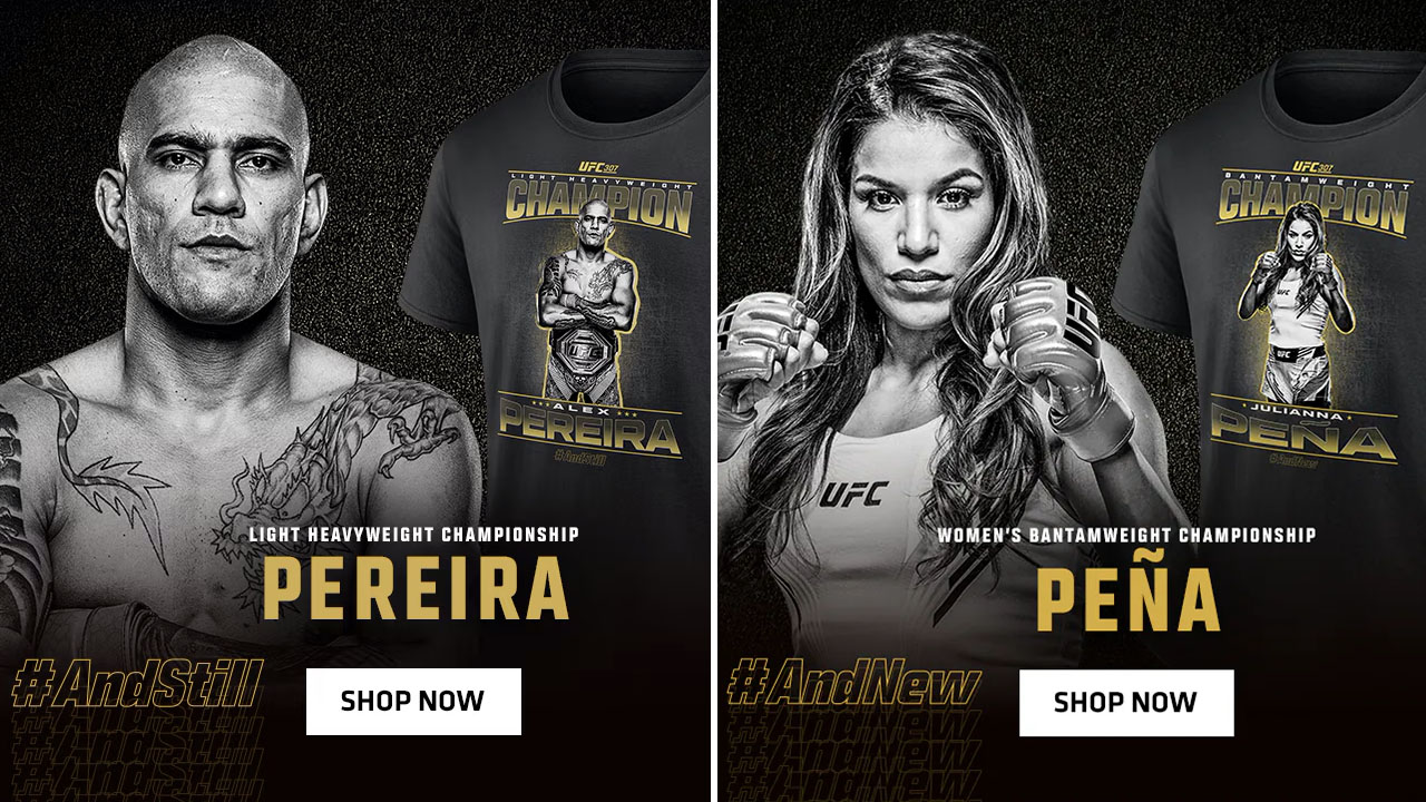 UFC 307 Alex Pereira and Julianna Pena UFC Champion Shirts
