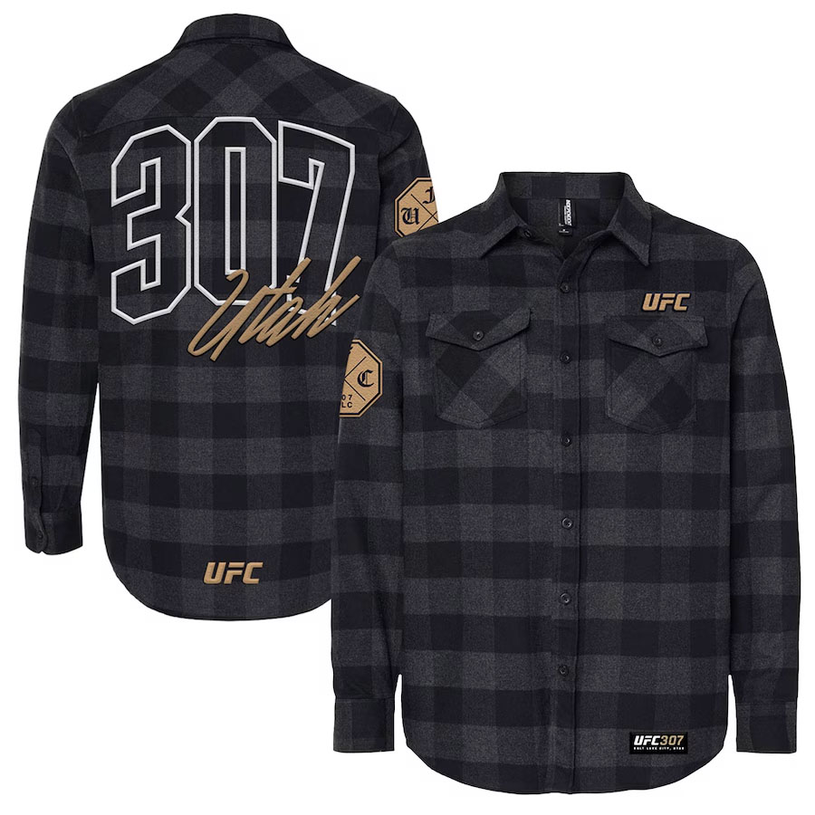 UFC 307 Flannel Long Sleeve Button Up Shirt