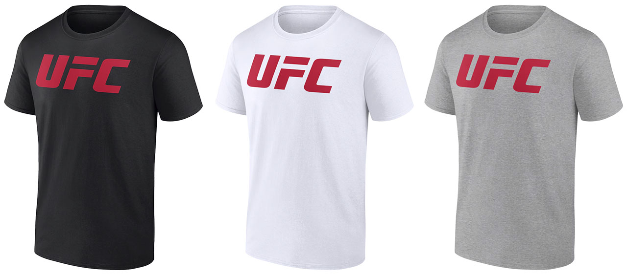 UFC Red Logo T Shirts Now Available in Black White and Gray