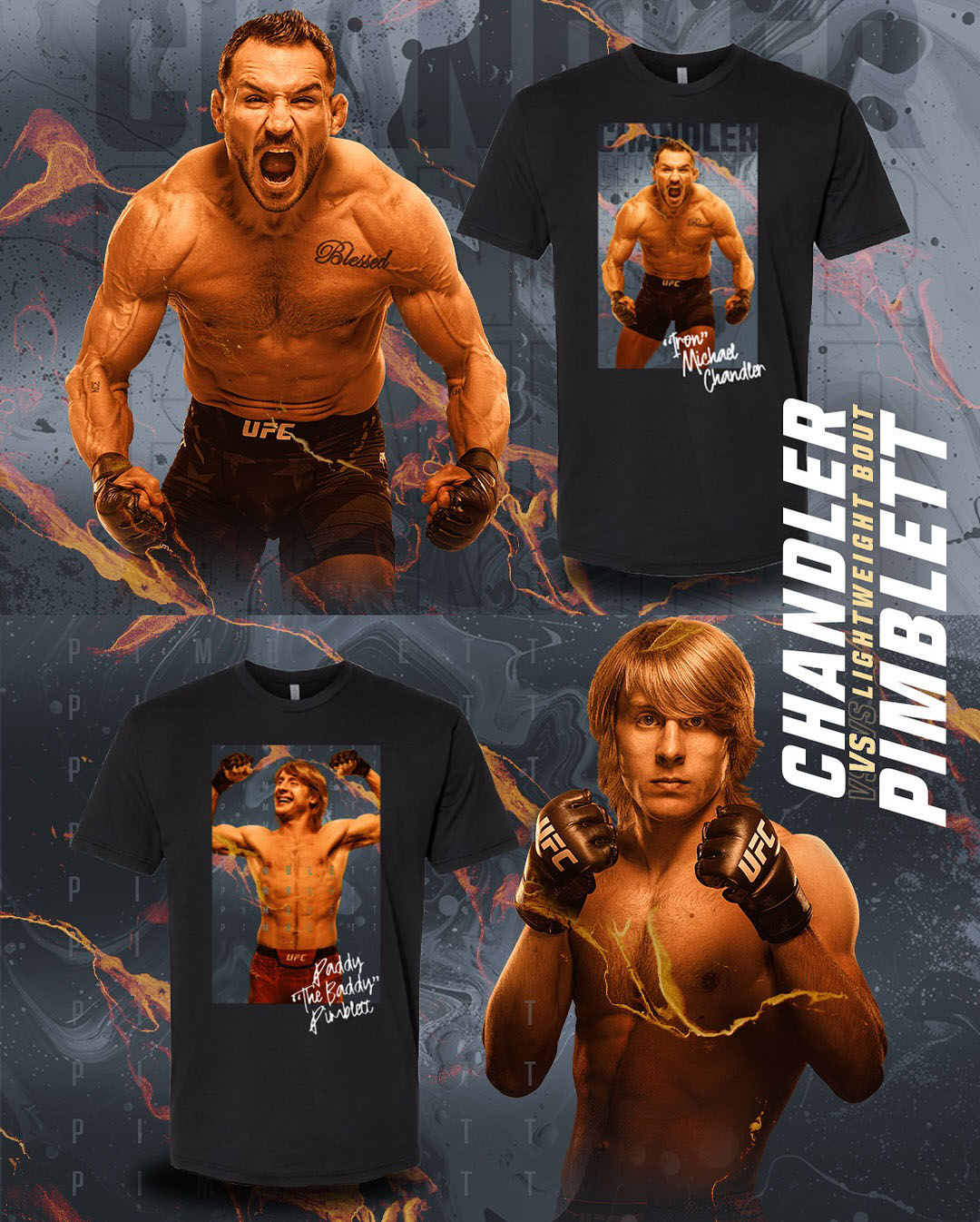 UFC 314 Fighter Shirts Volkanovski Lopes Chandler Pimblett