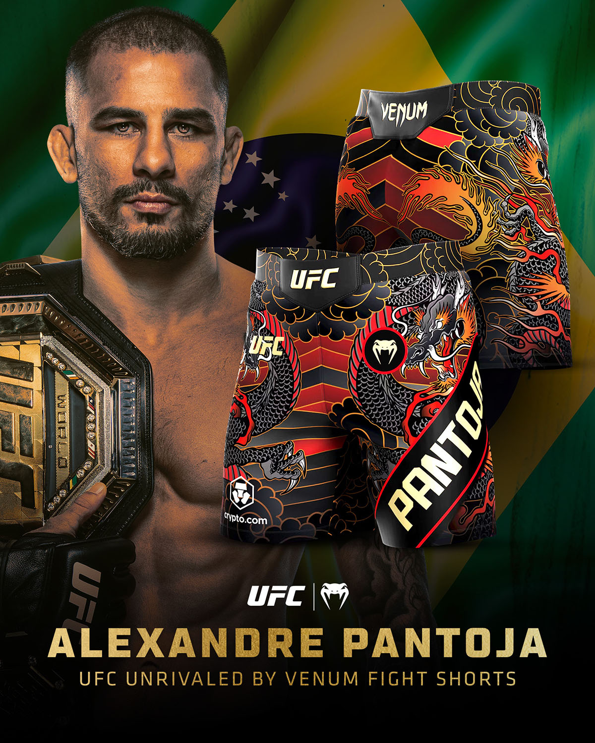 Alexandre Pantoja UFC 317 Custom Fight Shorts and Apparel