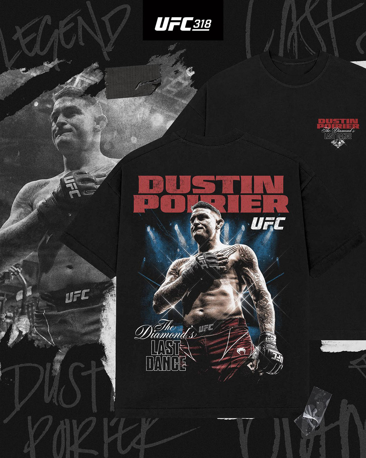 Dustin Poirier UFC 318 Shirts and Custom Fight Shorts