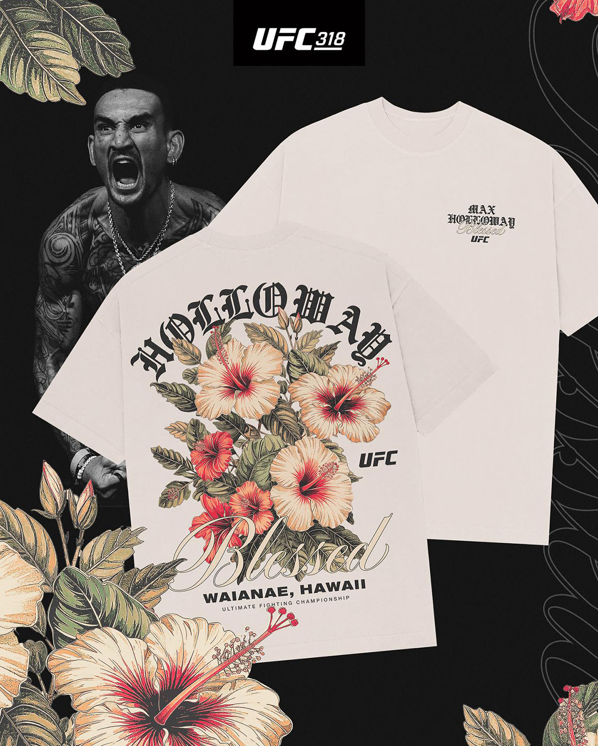 Max Holloway UFC 318 Shirts and Custom Fight Shorts