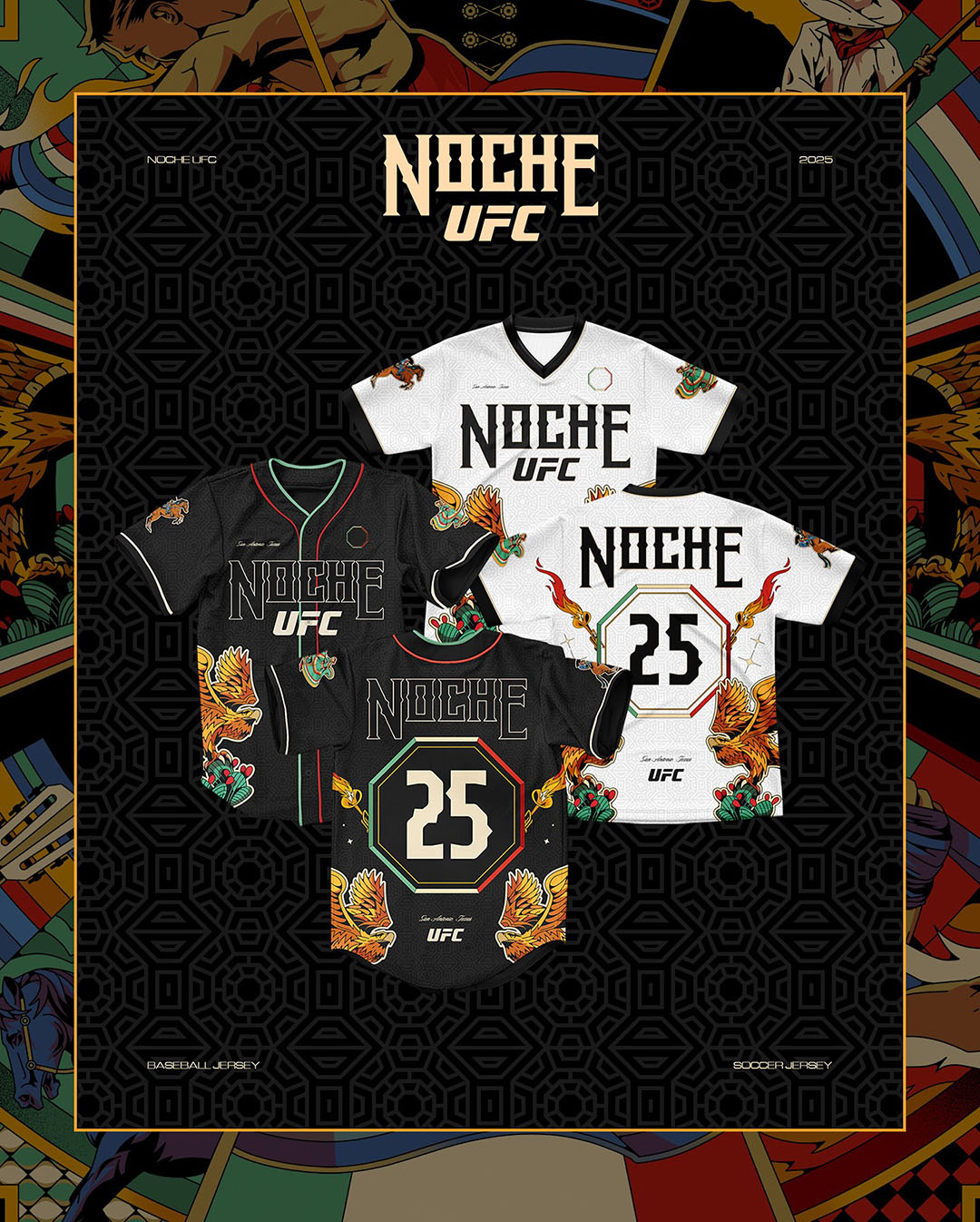 Noche UFC 2025 Shirts Clothing Fight Gear Merchandise