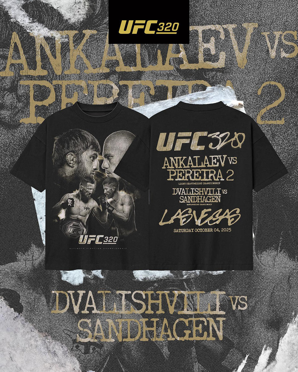 UFC 320 Shirts Apparel Fight Shorts Fight Gear Merchandise