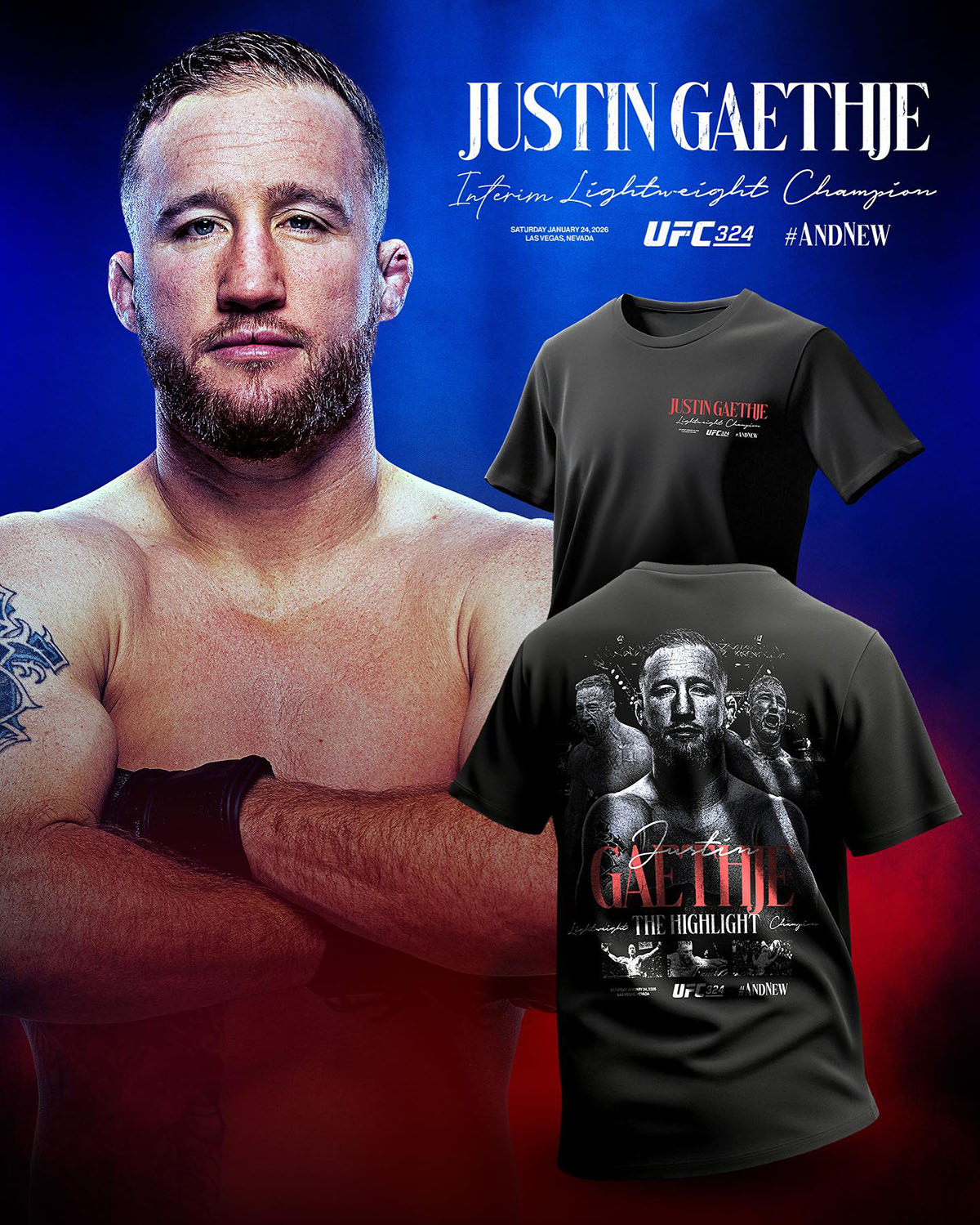 UFC 324 Merchandise Shirts Fight Shorts Apparel Fight Gear