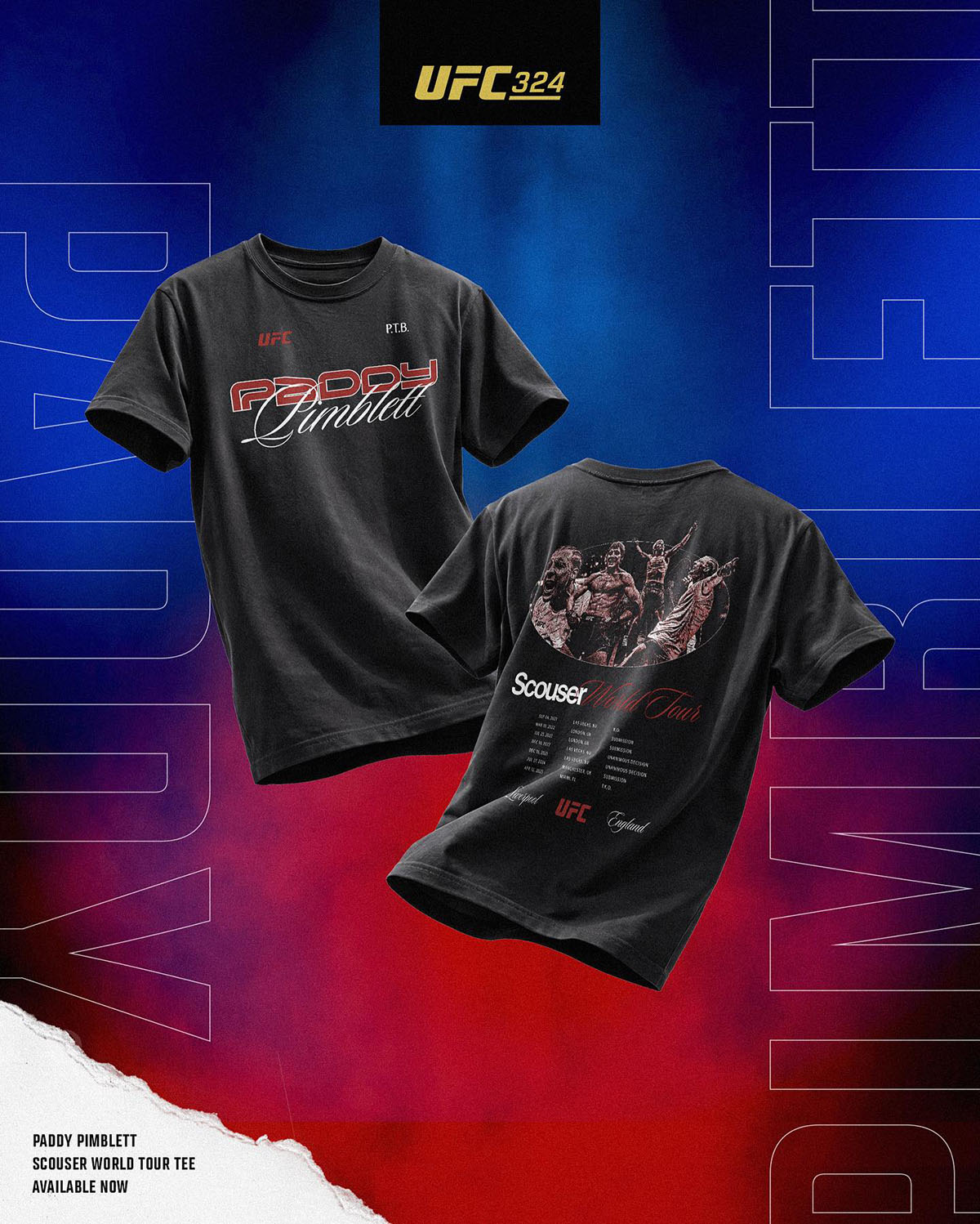 UFC 324 Merchandise Shirts Fight Shorts Apparel Fight Gear